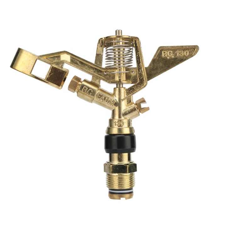 Aspersor de latón giratorio de rosca macho de 3/4 pulgadas, sistema de riego de césped para ...