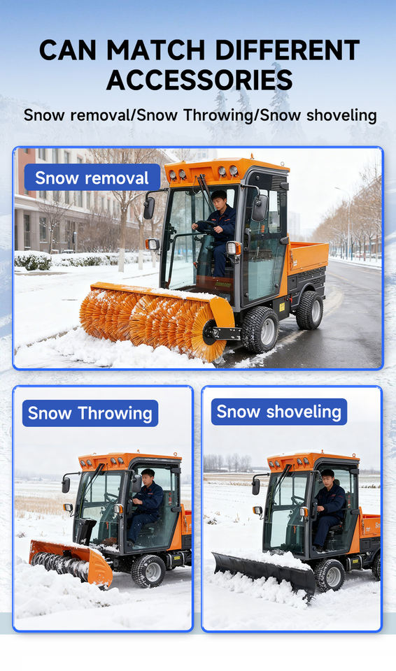 25HP Powerful Electric Snow Blower Cordless Large Snow Clearing ...
