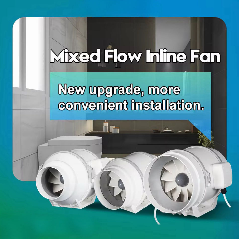 Pipeline Fan High-Pressure Duct Axial Fan HVAC System Airflow Exhaust ...