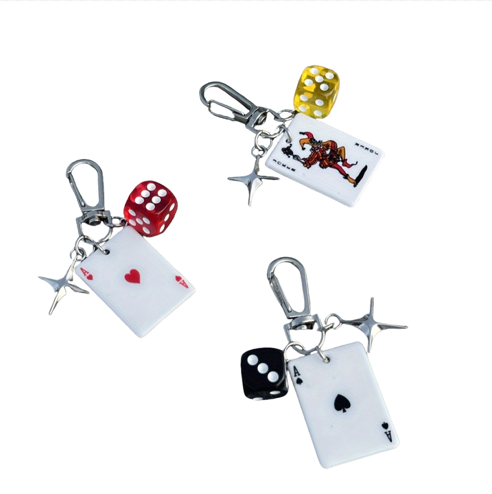 Mengda Acrylic Poker Dice Keychain with Star Pendant; Cartoon Number ...