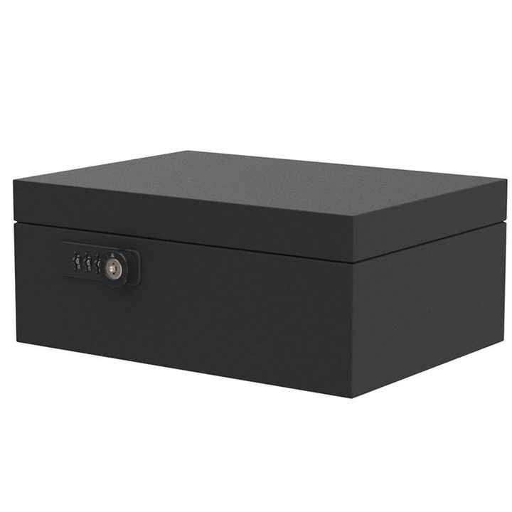 Extra Large Black Painted Wooden Stash Box with Rolling Tray Rectangle ...