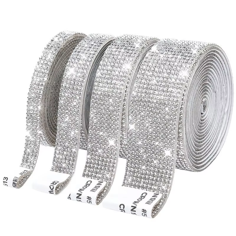 Hot Sale Hotfix Bling Rhinestone Tape Self Adhesive Crystal Rhinestone ...