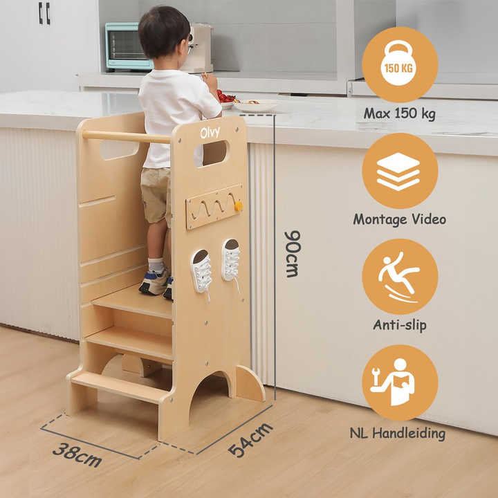 Toddler Folding Kitchen Stool - Montessori Learning Tower