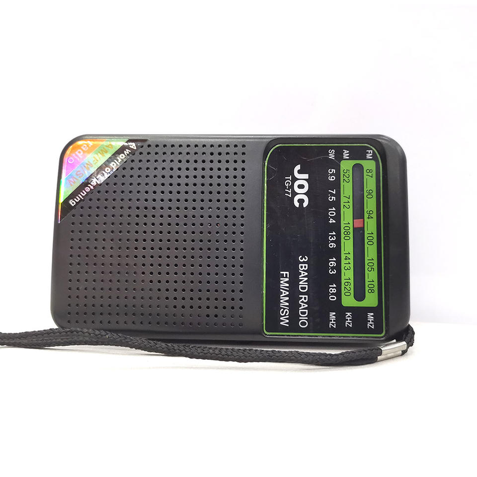 JOC-77 Mini Portable Radio - FM/AM/SW, Rechargeable Battery, Built-In ...