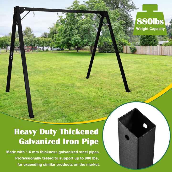 Zoshine Heavy-Duty A-Frame Swing Set with 2 Swing Seats-Anti-Rust Metal ...