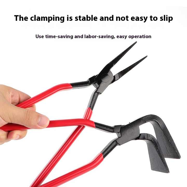 10-Inch Iron Combination Pliers Serrated Jaw Surface Straight Elbow ...