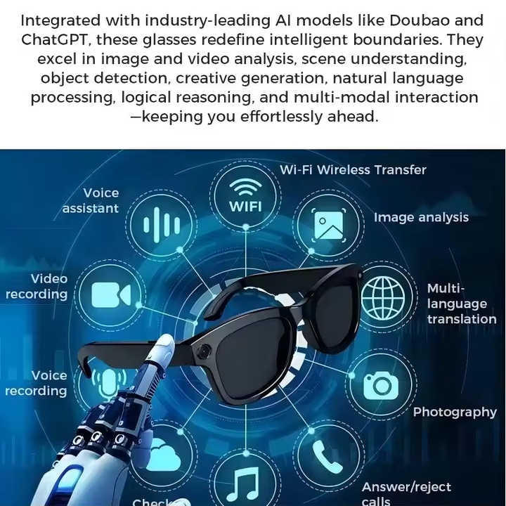 2025 New AI Smart Glasses Translation Wireless Video Record Photography ...