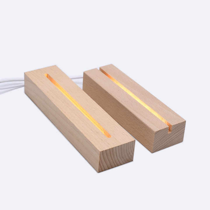 5V USB Powered Beech Solid Wood LED Night Light Base