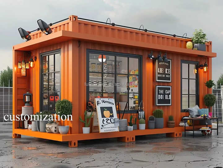 Outdoor Container House Coffee Shop Steel Structure Kiosk Booth Fast ...