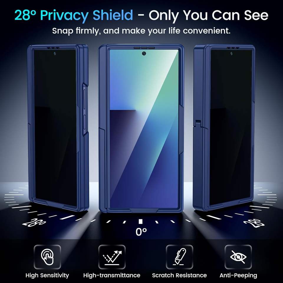 For for Z Fold 7 Case Privacy Screen Protector [ Compatible] [Hidden ...