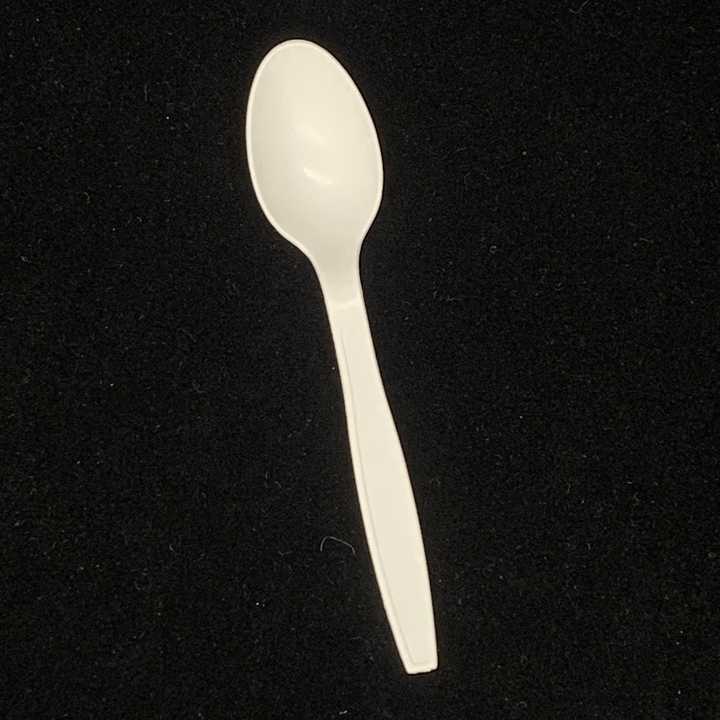 150mm white Bio-based Flatware Corn starch Spoon Disposable heavy duty ...