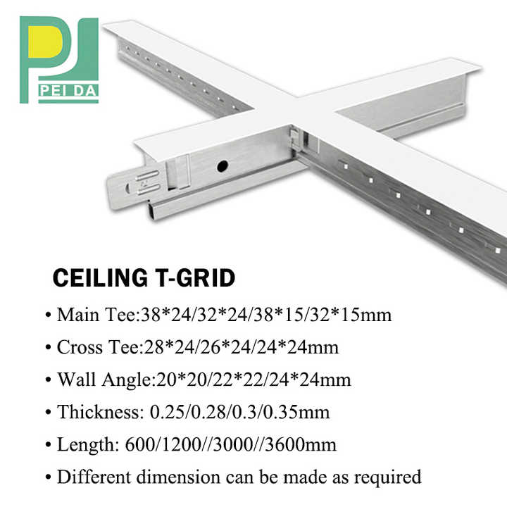 Strong Metal Keel Main T Grid and L Wall Angle for False Ceiling ...