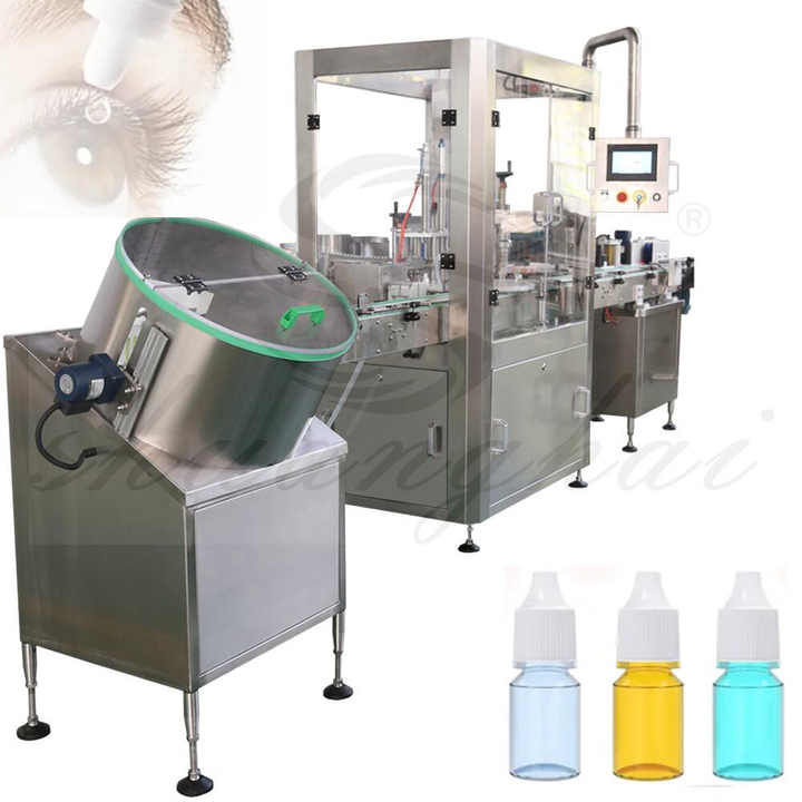 Customized Automatic Eye Drop Liquid Small Bottle Filling Capping and Labeling Machine Line ...