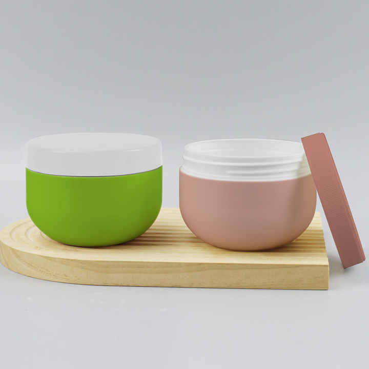 Cream Cleansing Balm Jar - 250ml Oval Shape Beige Container