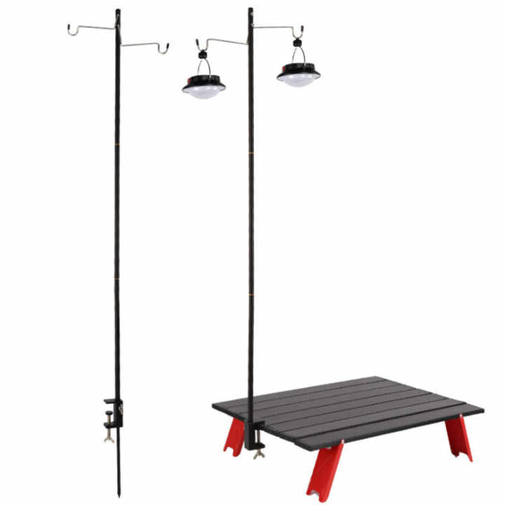 Folding Lantern Stand Pole Portable Lamp Stand Hook Light Stand Holder ...