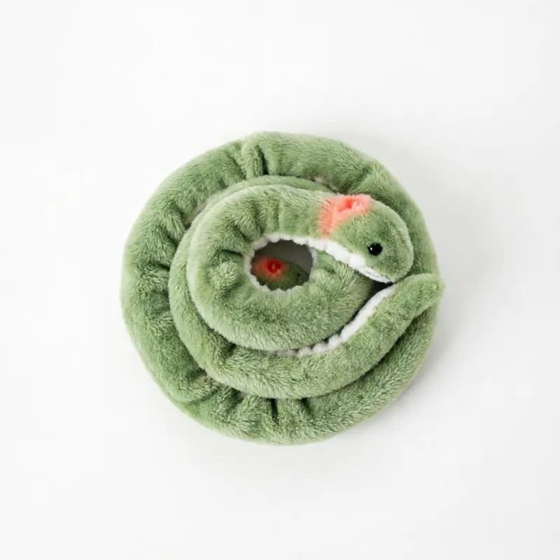 Cute Green Snake Plush Toy, Soft Stuffed Snake Toy with Red Mark for ...