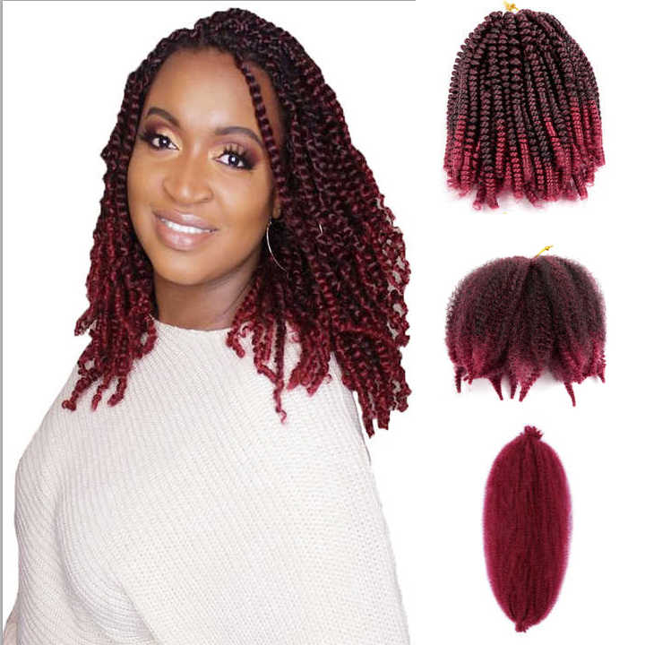 Ombre Marley Braiding Hair Crochet Braid Spring Twist Hai Pre Looped ...