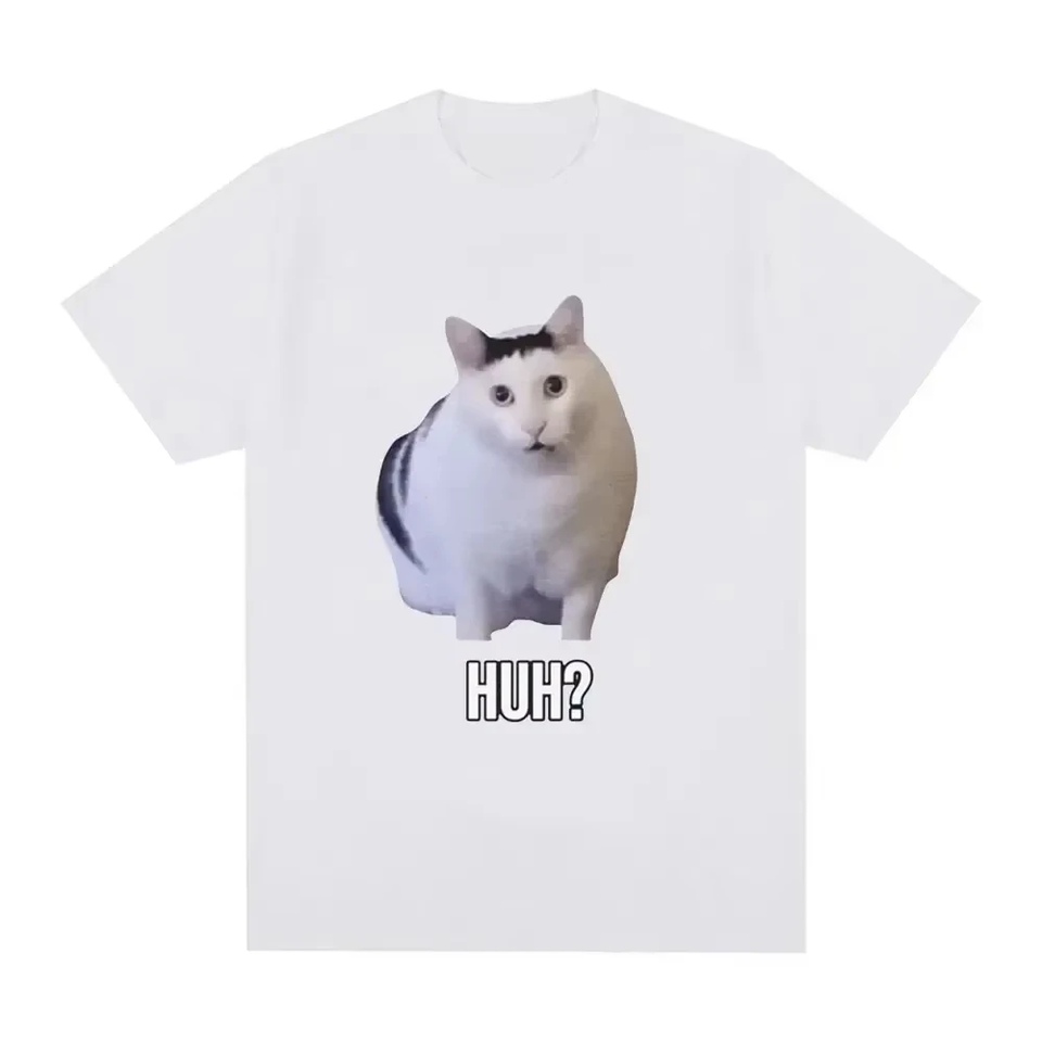 Cat Saying Huh Funny Meme T-shirt Men Women Breathable and Comfortable ...