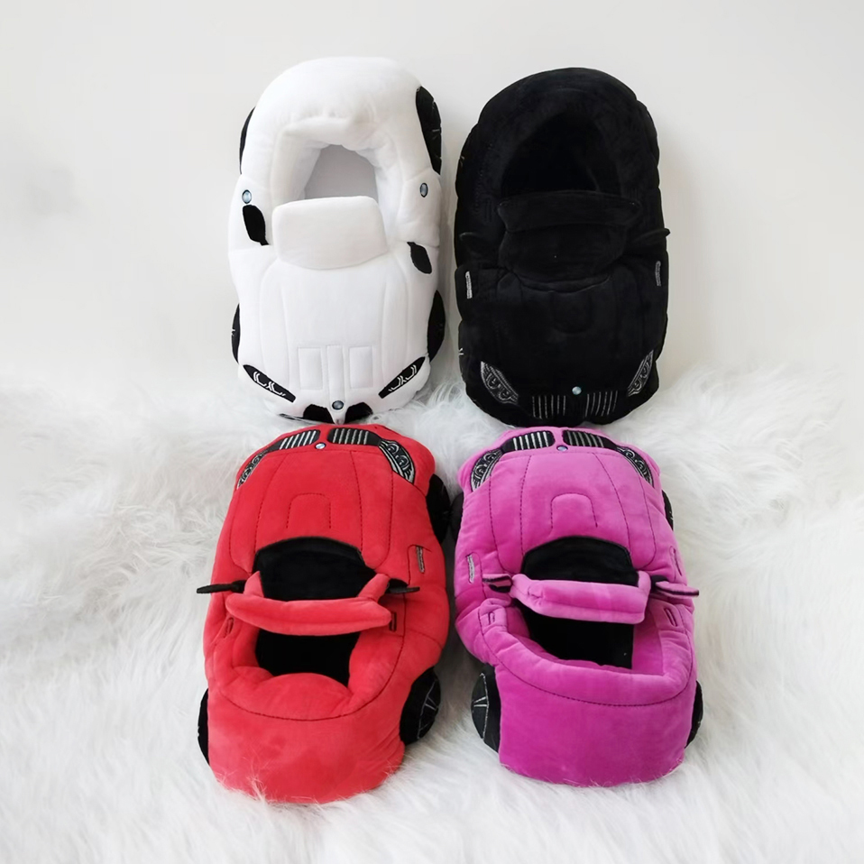 Racing Car Slippers - Soft Anti-Slip Warm Plush Design