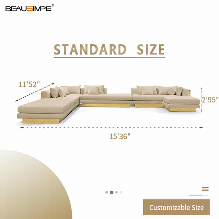 Modern L-Shape LAPIAZ Modular Luxury Genuine Leather Sectional Sofa Set ...