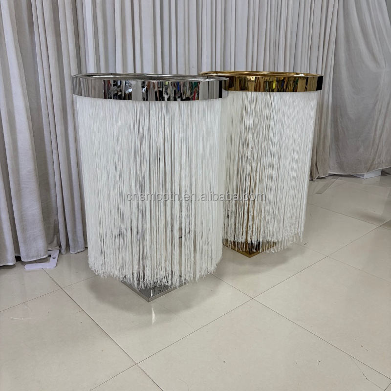 SMOOTH Shiny Tall Silver Pillar Flower Stand Table Centerpiece Hanging ...