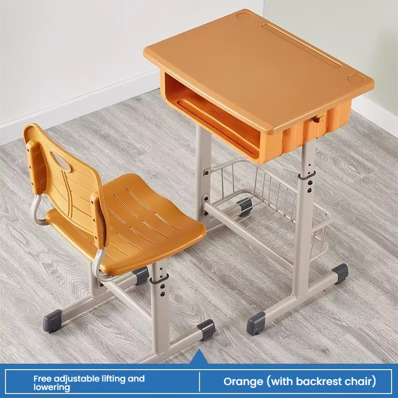 Modern Design Durable Plastic School Desks Chairs with Metal Frame for ...
