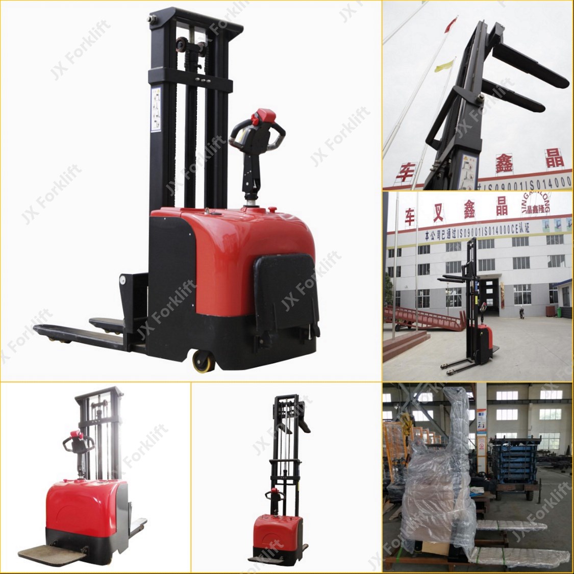 2 Ton Bracket Driven Hydraulic Full Electric Pallet Stacker Electric ...