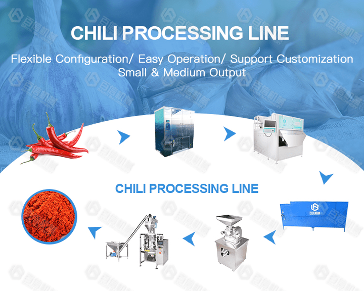 Pepper Washing Sorting Drying Grinding Processing Line