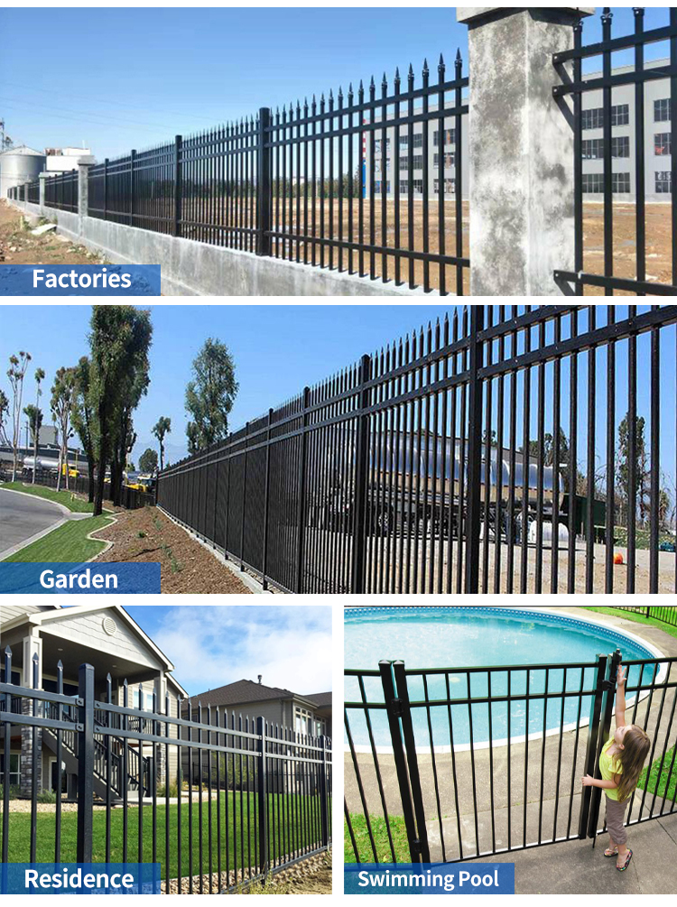 Euro Style Metal Palisade Fence / Wrought Iron Fence Panel Low Price ...