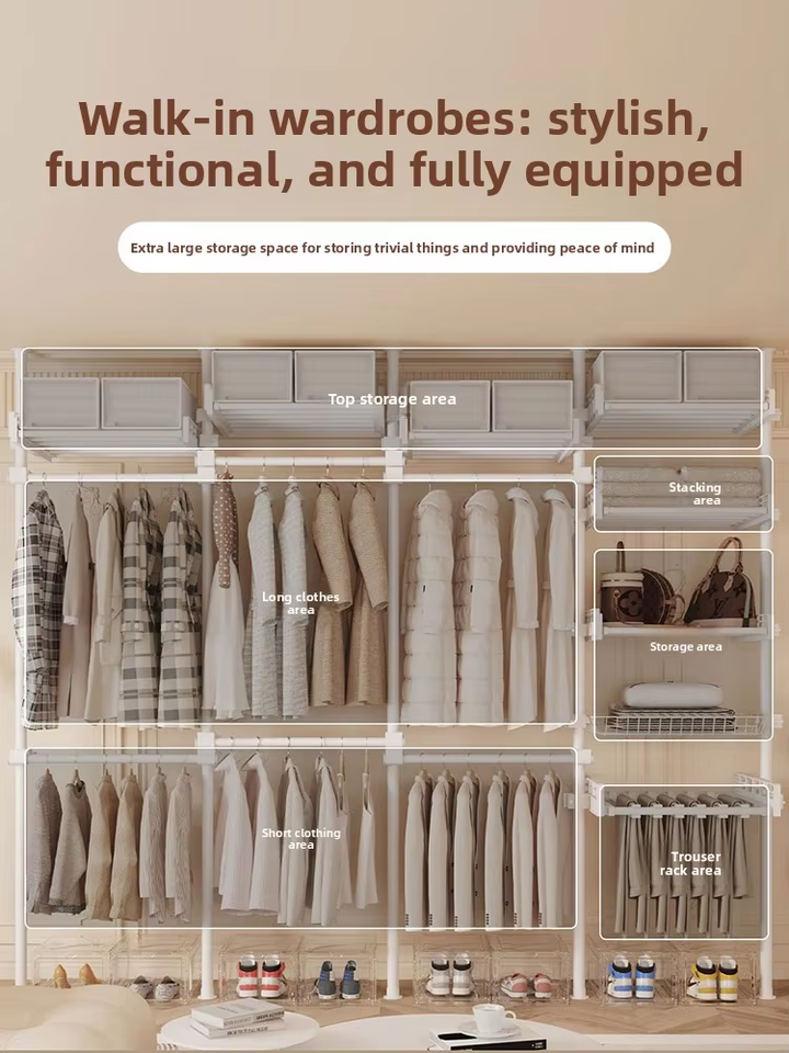 Floor-standing Metal Clothes Drying Rack-Home Use No Drilling Required ...