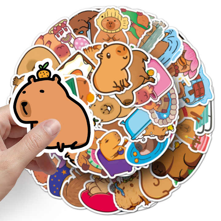 50 Capybara cartoon stickers Cute Capibala animal creative decoration ...