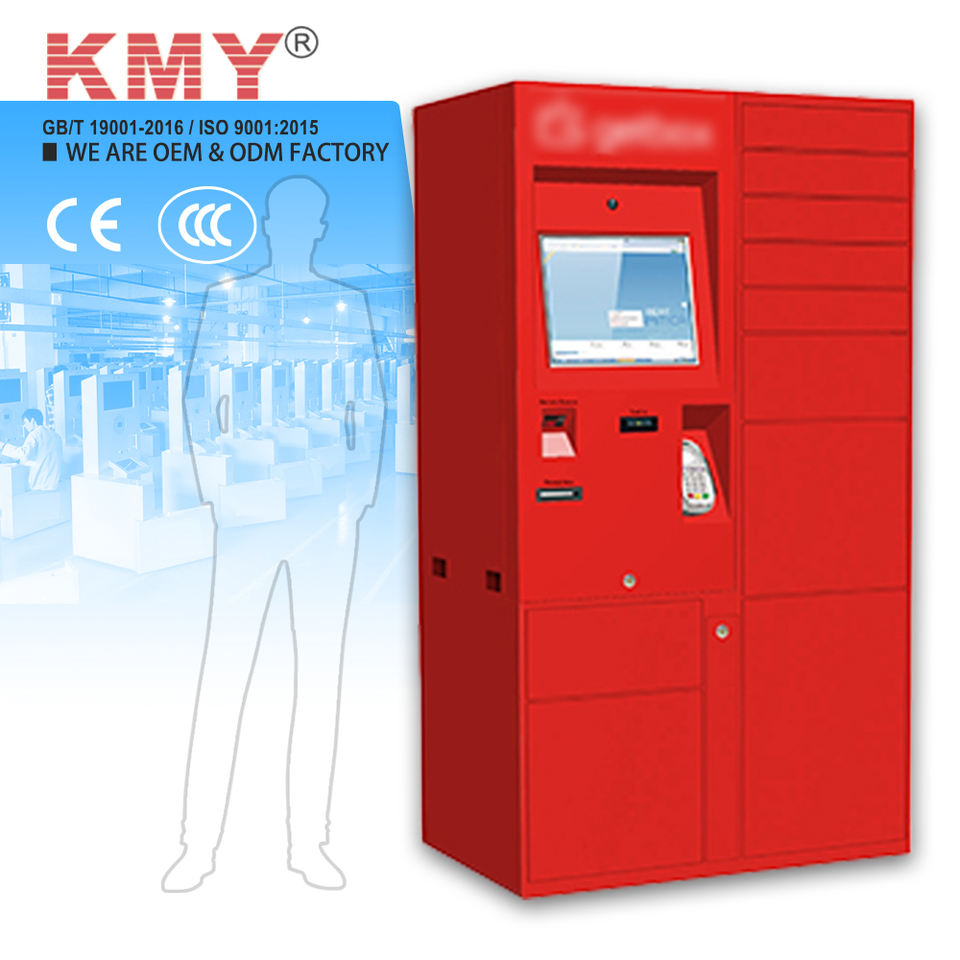 Indoor Touch Screen Self Service Parcel Delivery Kiosk Cash Coin ...