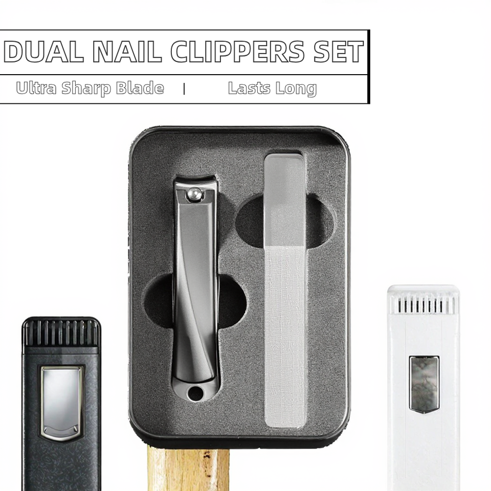 2-Piece Universal Straight Nail Clippers Wide Jaw Opening Bright Nail ...