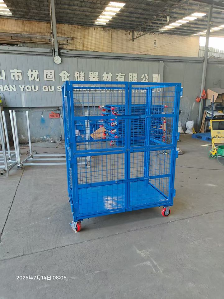 Secure Mesh Full Cage Trolley Double Swing Doors Mobile Transport ...
