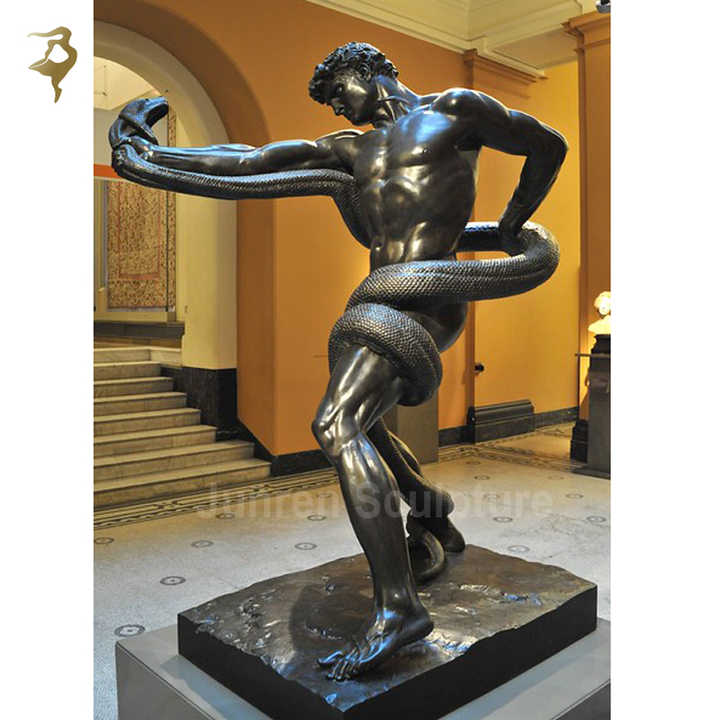 Roman Outdoor Life-Size Bronze Hercules Fighting Snake Sculpture ...