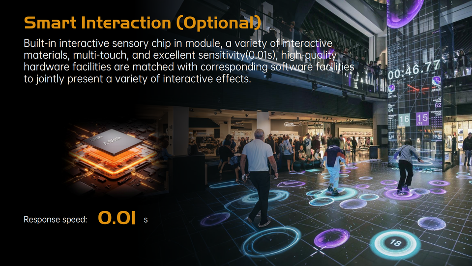 Interactive 3D LED Floor Tile Screen P3.91 4K HDR10+ Motion Sensing ...