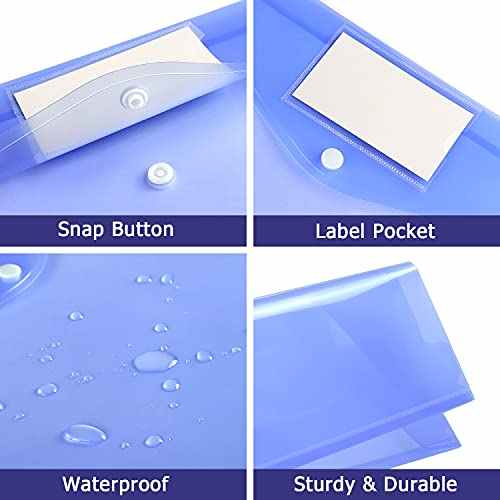 Horizontal Plastic Envelope Document Bags Snap Button Plastic Folder ...