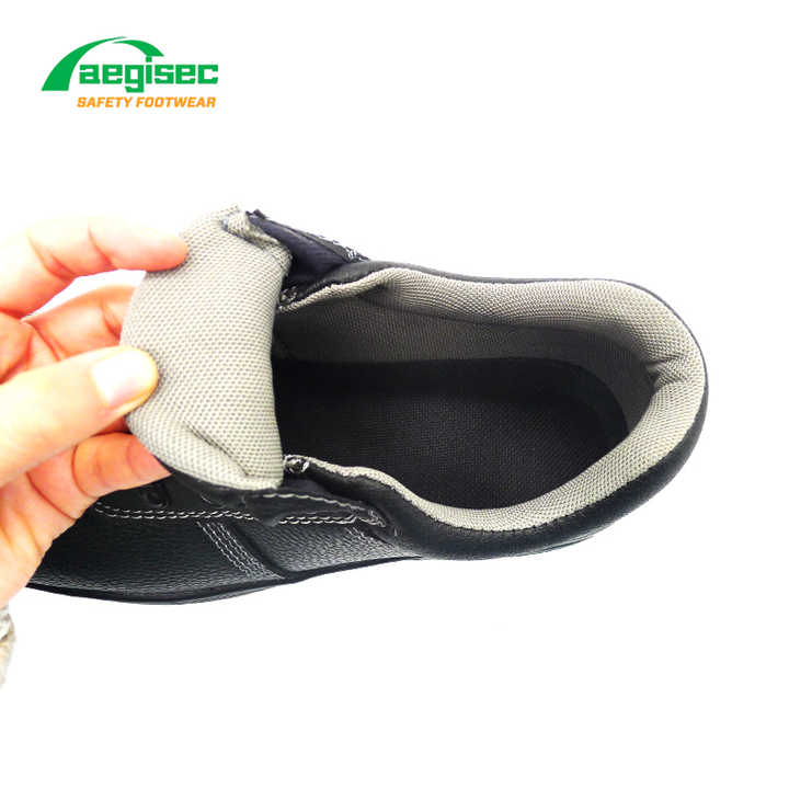 AEGISEC Breathable Mesh Lining Steel Toe Leather Upper Rubber Outsole ...