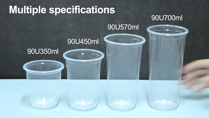 U Shaped Cup Plastic Cups with Lid - Perfect for Beverages
