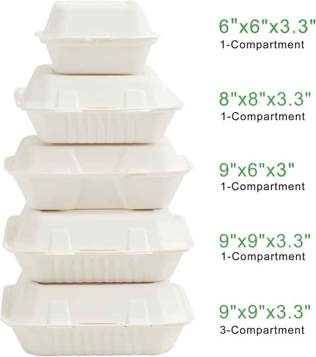 Compostable Eco Friendly Disposable Restaurant Take Out Lunch Box ...