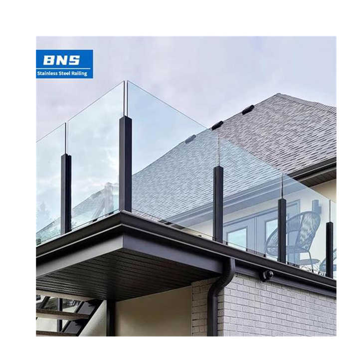 BNS Modern Design Guard Railing Glass System Stainless Steel Frameless ...