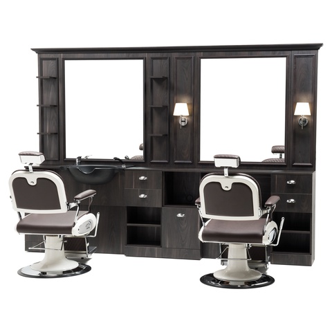 Wholesale Hair Styling Mirror Wooden Barber Station Mirror Barber Unit ...