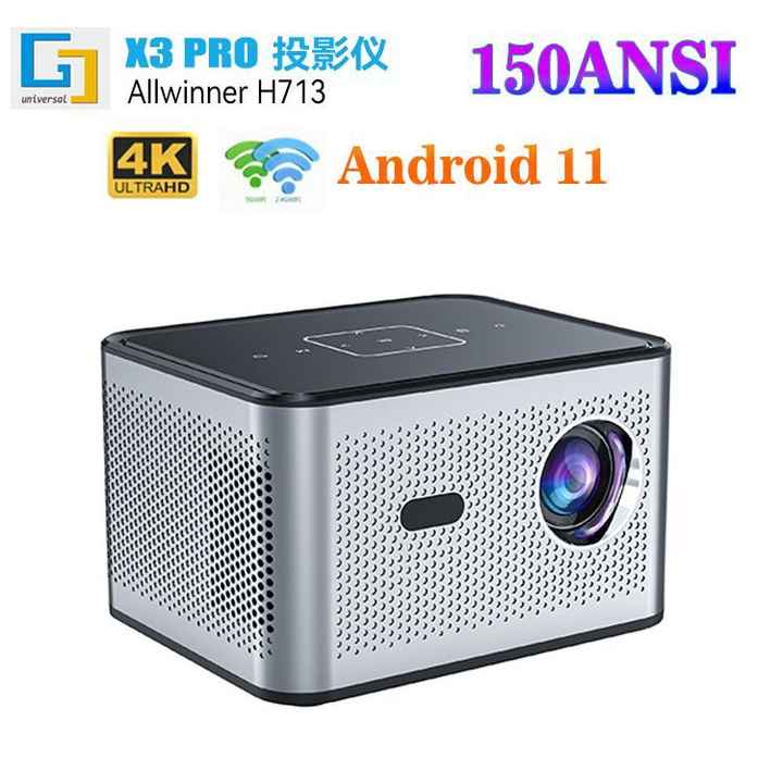 X3 PRO 4K Android 11 Projector Dual Frequency WiFi 5.0 LED Lamps 2G RAM ...