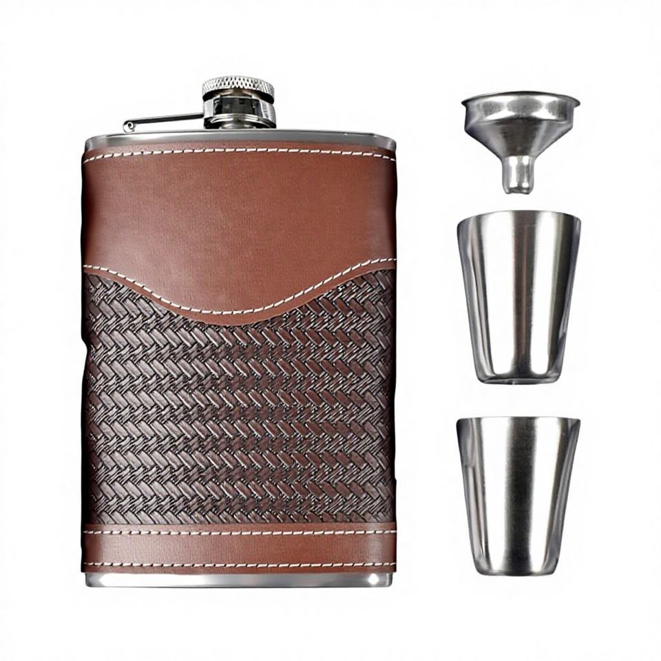 8oz Stainless Steel Luxury Whisky Hip Flask Gift Set Leak-Proof Eco ...