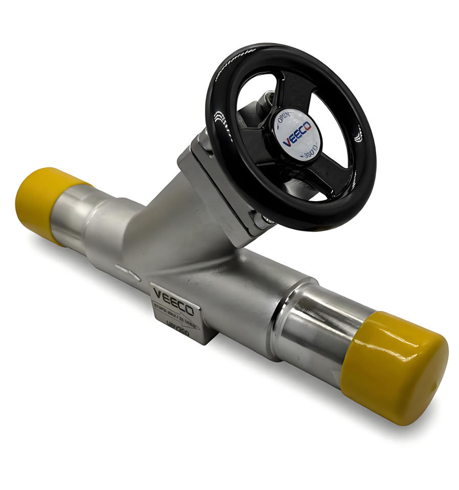 VEECO Y Type 1-way Manual Bellows Seal Globe Valve Butt Welded SS316L 1 ...