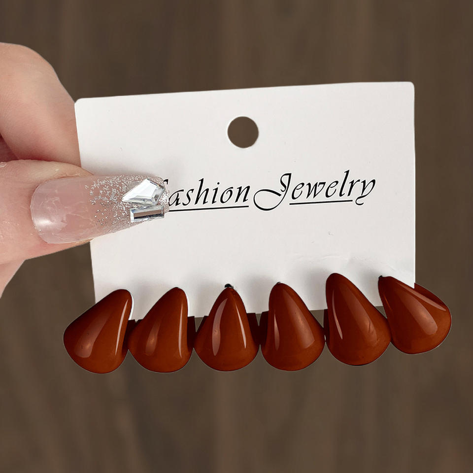 Vintage Gold Color Classic Water Drop C-Earrings Twist Geometric Smooth ...