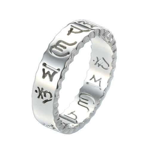 Buddhist Religious Stainless Steel Fashion Rings Om Mani Padme Hum ...