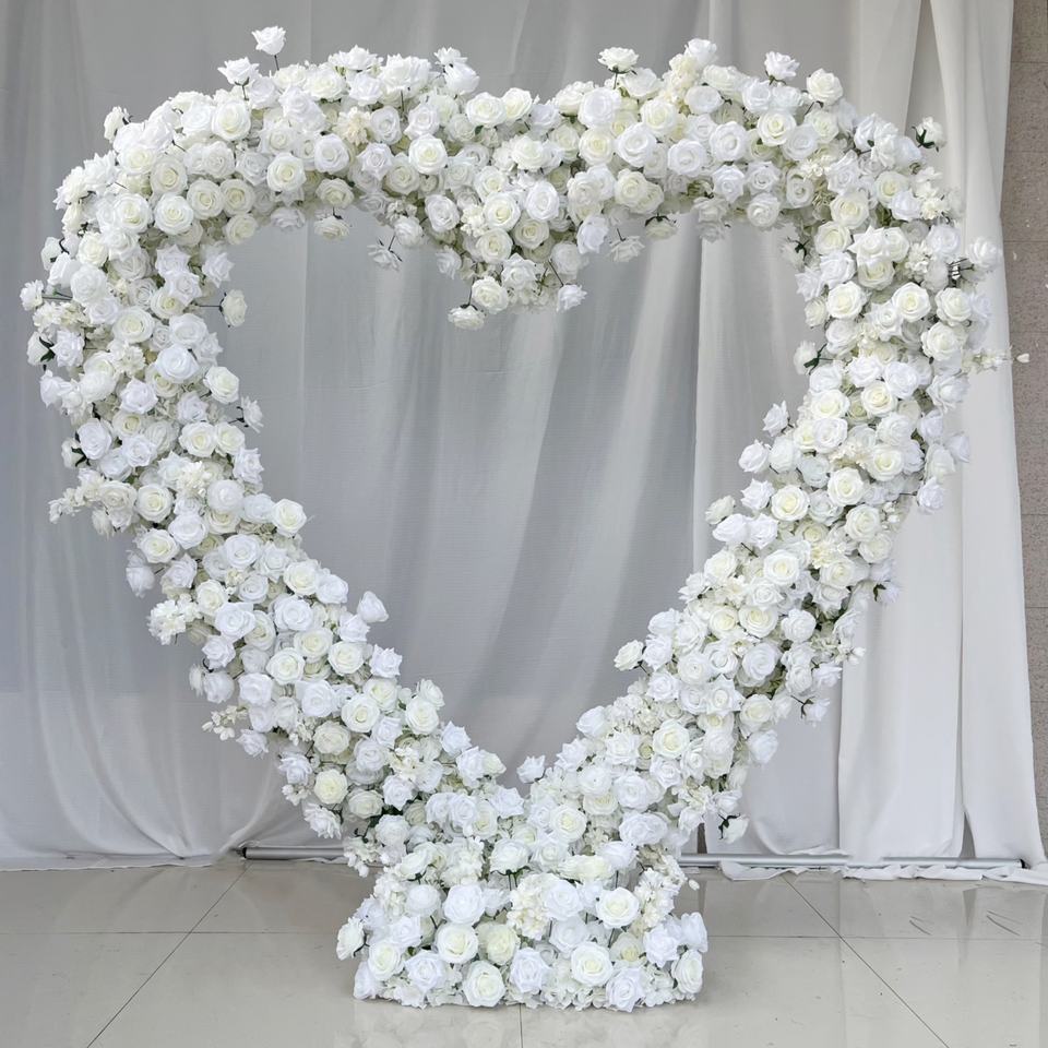 Wholesale High Silk Heart Flower Arch Backdrop for Weddings