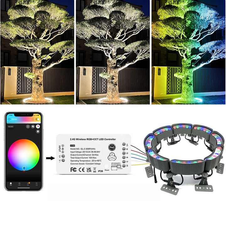 Smart Tuya Wifi LED Tree Ring Lights - ZigBee Controller, RGB+CCT ...