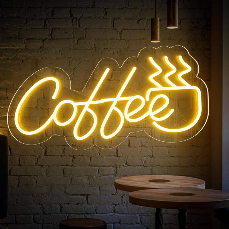 Wall Suspension LED Neon Sign Acrylic IP65 Waterproof for Cafe Bar ...